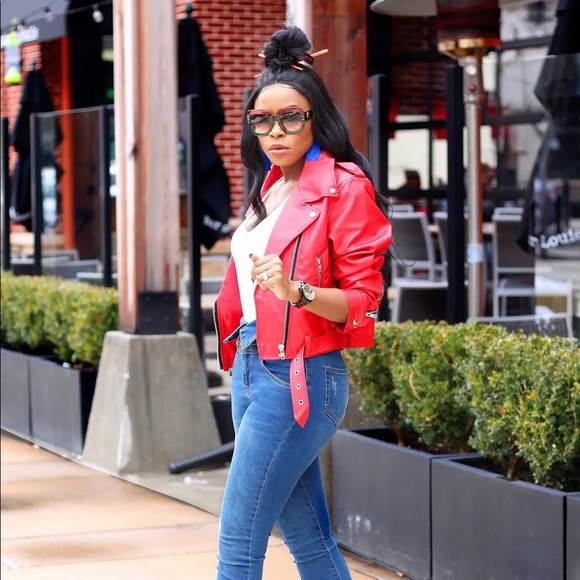 Kosmios | Jackets & Coats | Red Leather Jacket | Poshmark